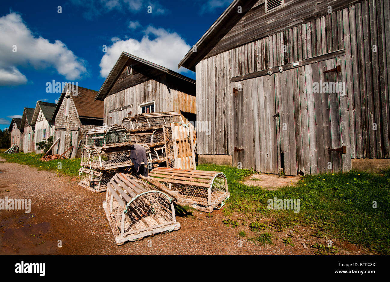 Fishing shacks at the fishing harbour of Launching, PEI Stock Photo - Alamy