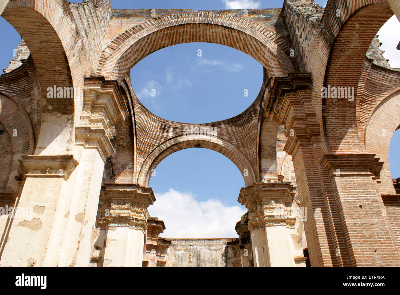 Ruins of the Spanish colonial Cathedral in Antigua, Guatemala. Antigua ...