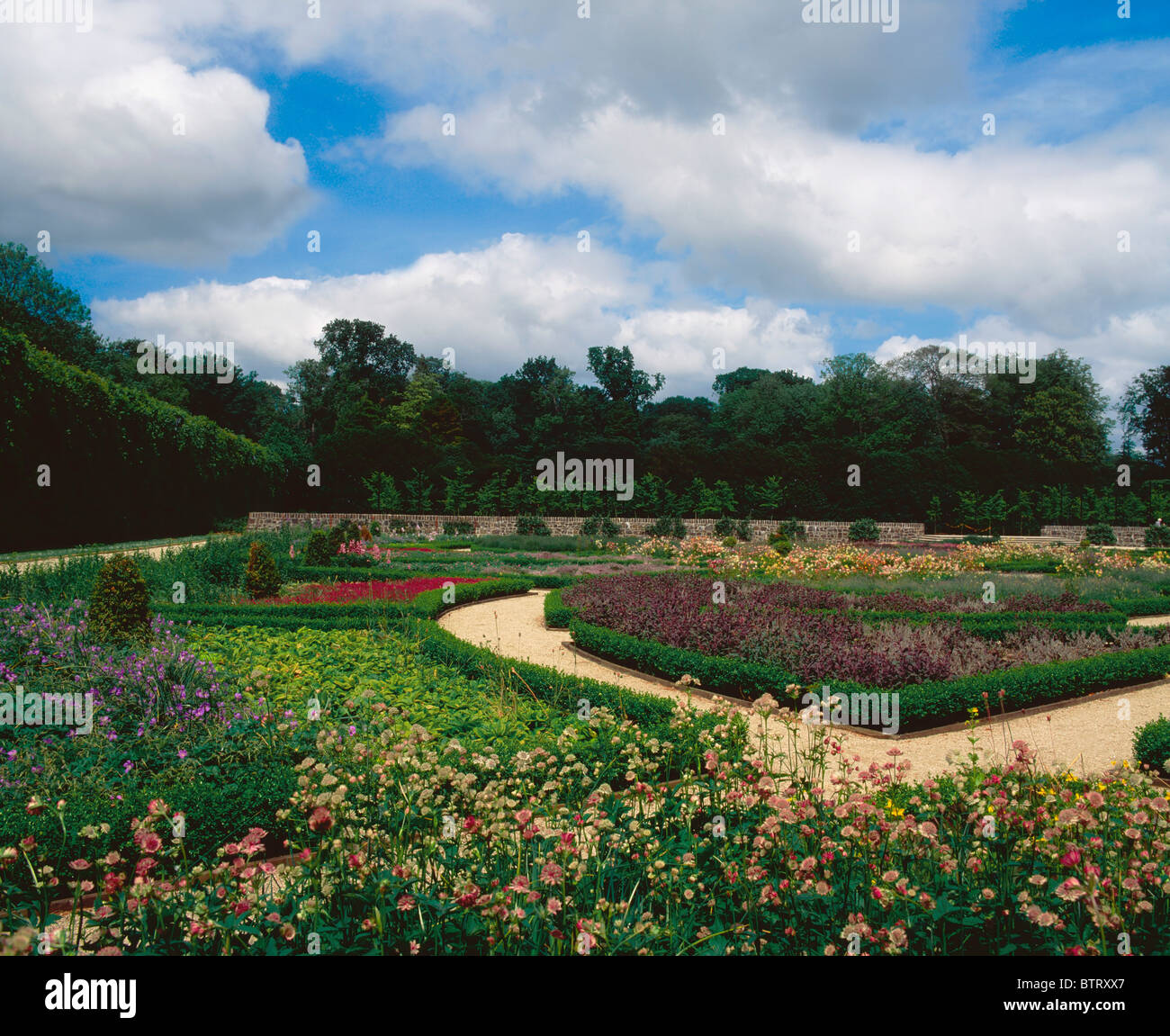 Antrim Castle, Co Antrim, Ireland; Parterre De Broderie During Summer ...