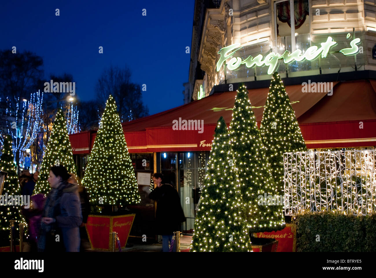 Paris, France, Luxury Restaurant and Cafe Bar, Fouquet's, Champs ...