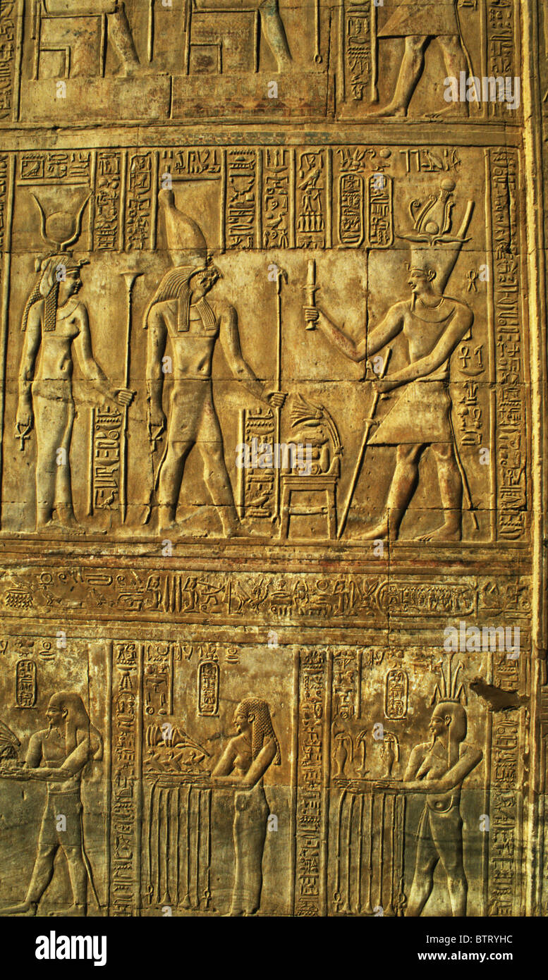 Beautiful Pharaonic art decorating the ancient temples of Egypt Stock ...