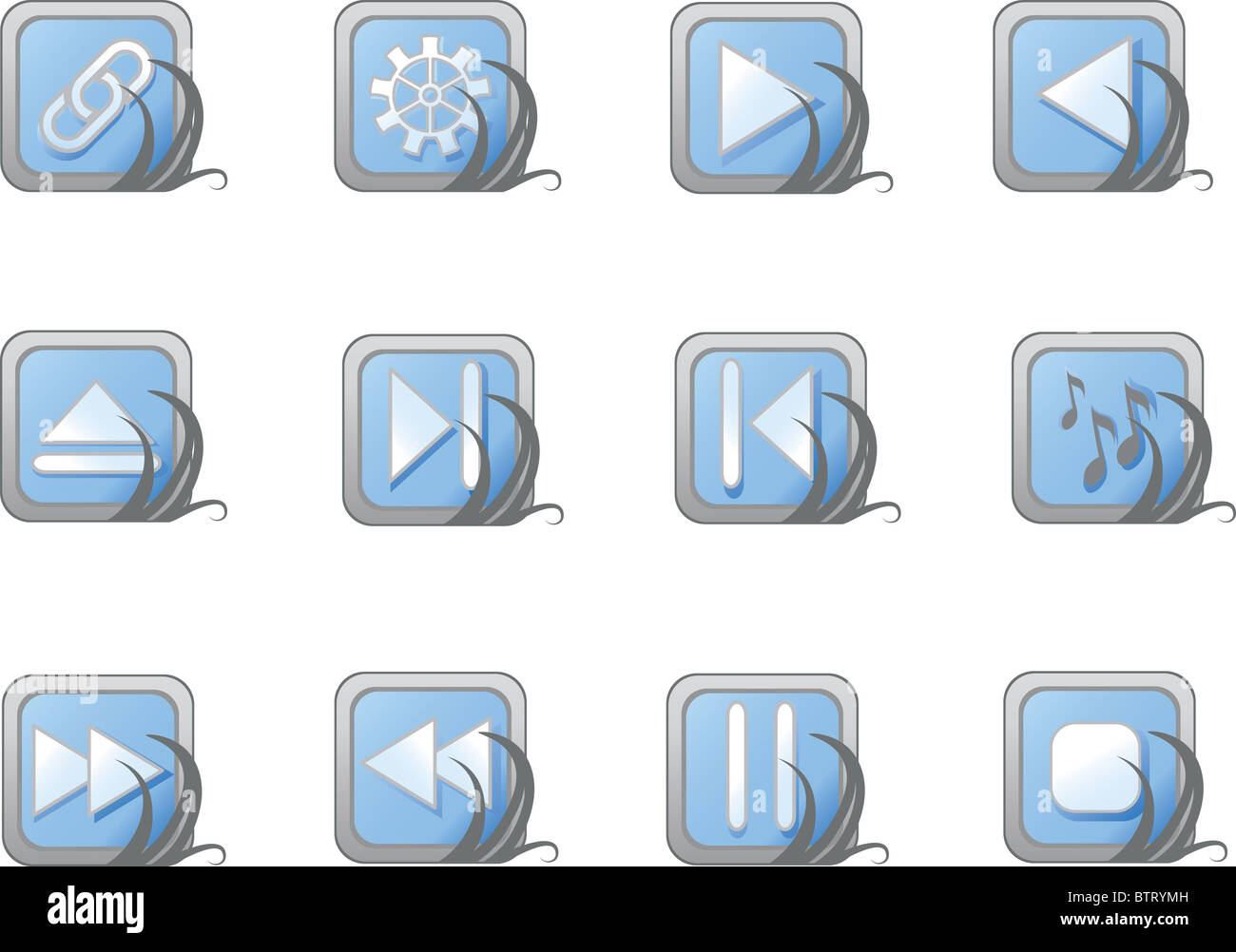 Vector blue website and internet icons Stock Photo - Alamy