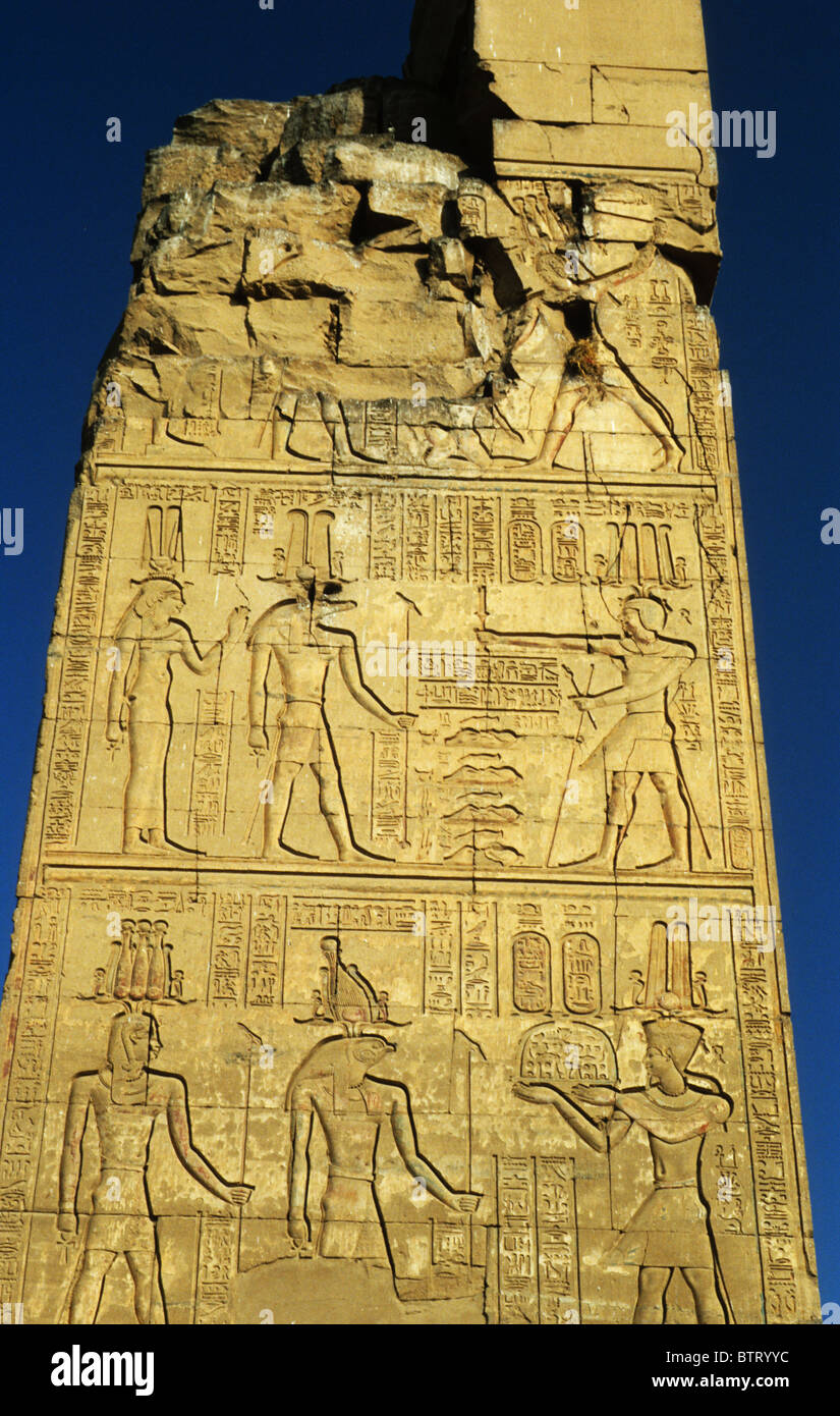 Beautiful Pharaonic art decorating the ancient temples of Egypt Stock ...