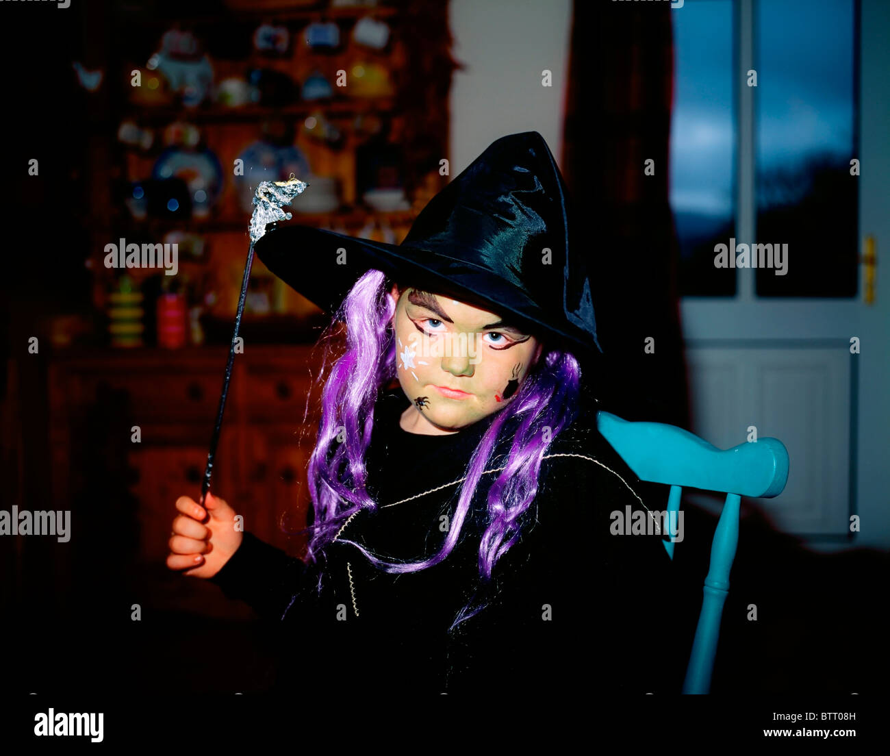 Child Dressed As A Witch Stock Photo - Alamy