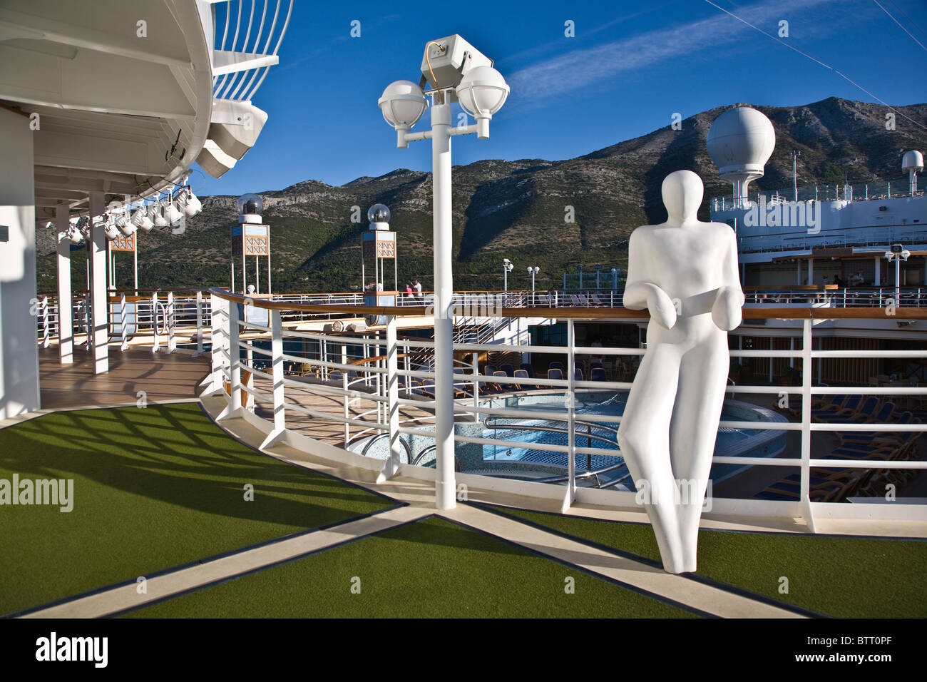 Cruise ship Azura deck decking layout Stock Photo - Alamy