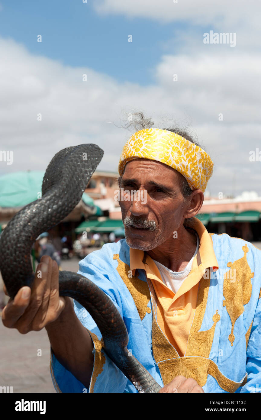 Snake Charmer with Cobra Marrakech Morocco North Africa Stock Photo - Alamy