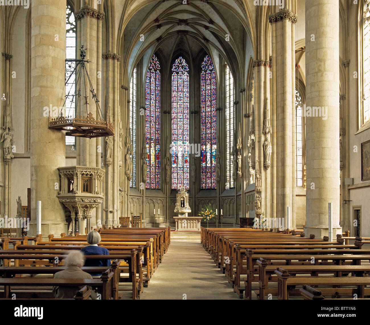 Innenansicht der Kirche St. Lamberti in Muenster, Westfalen, Nordrhein ...