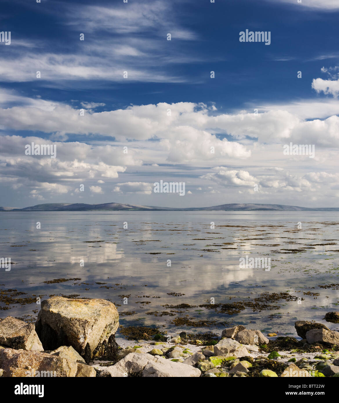 View towards the Burren Mountains across Galway Bay from Salthill, Co ... View towards the Burren Mountains across Galway Bay from Salthill, Co ...
