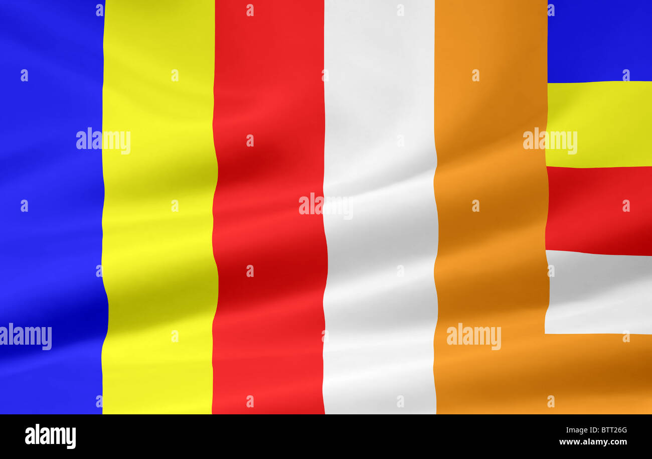 High resolution flag of Buddhism Stock Photo - Alamy