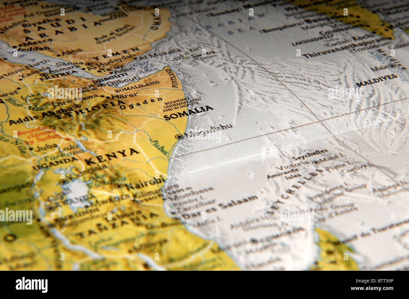 Map of Somalia Stock Photo - Alamy