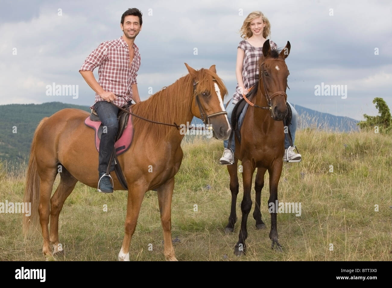 People and horses Stock Photo - Alamy