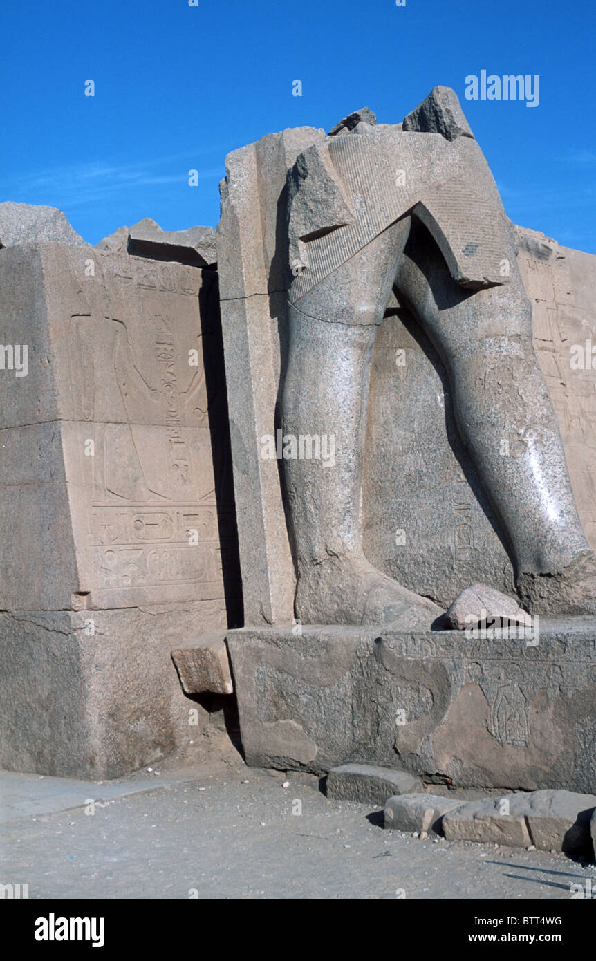 Egypt The ancient temple of Luxor. Statues affected by erosion Stock ...