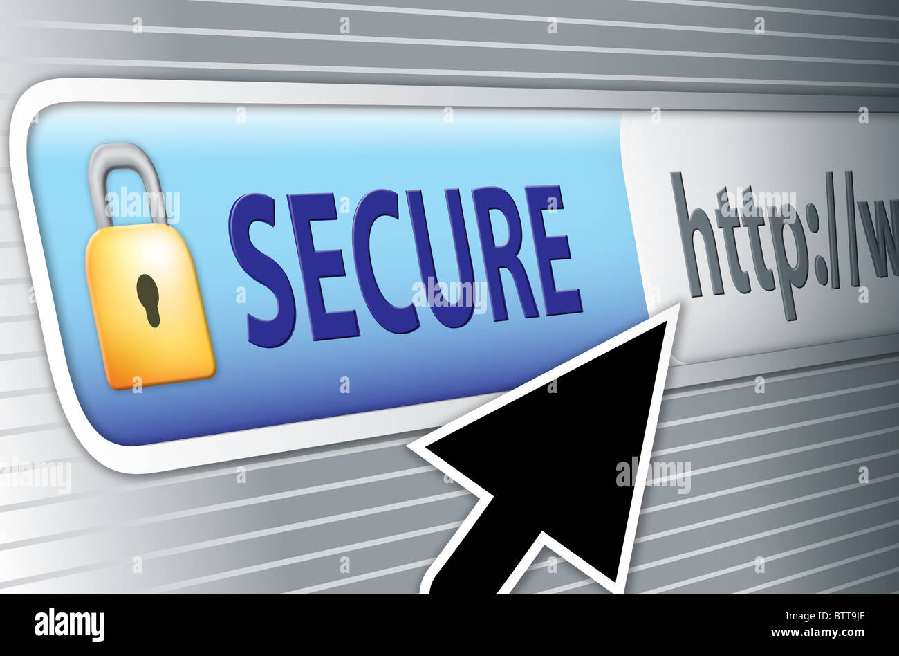 close up illustration of a secure internet connection Stock Photo - Alamy