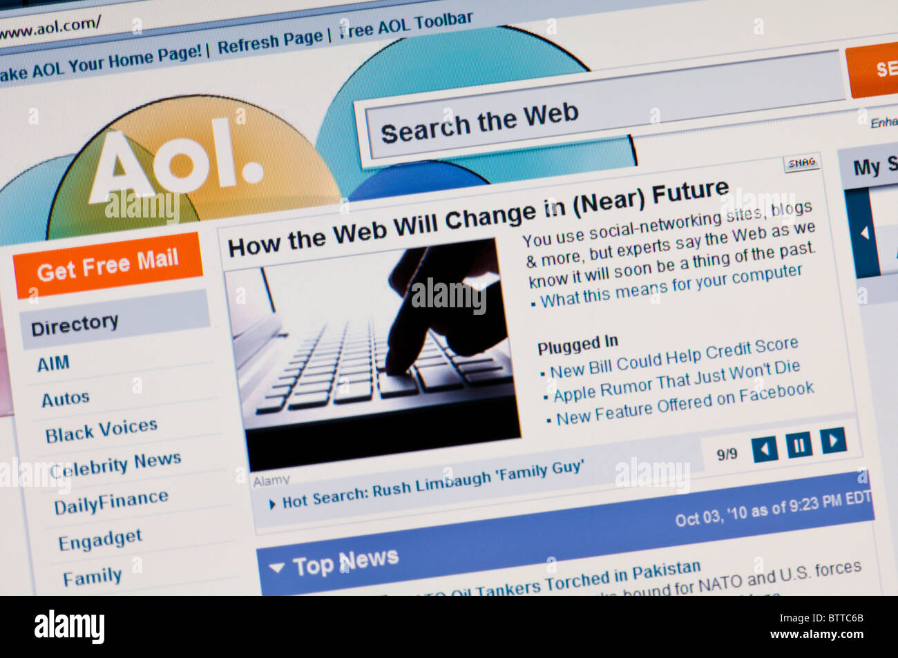 AOL website screen shot Stock Photo - Alamy