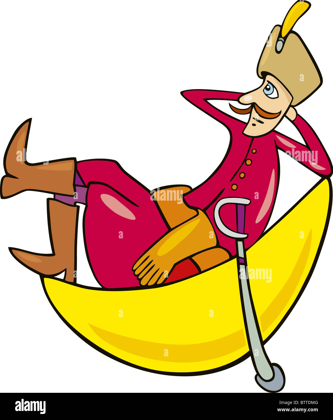 Cartoon illustration of man on the moon Stock Photo - Alamy