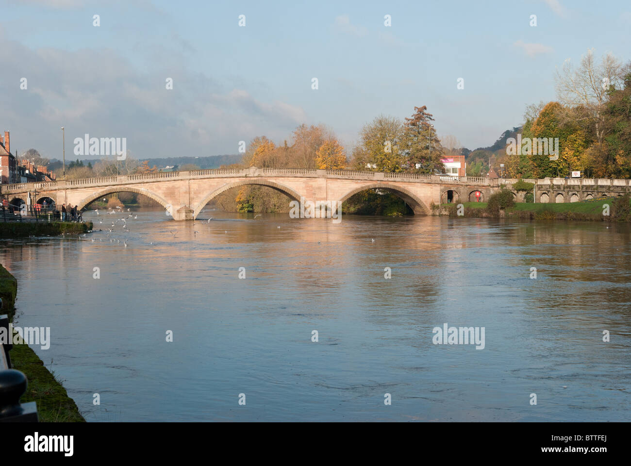 Bewdley Bridge which was designed by Thomas Telford spans the River ...