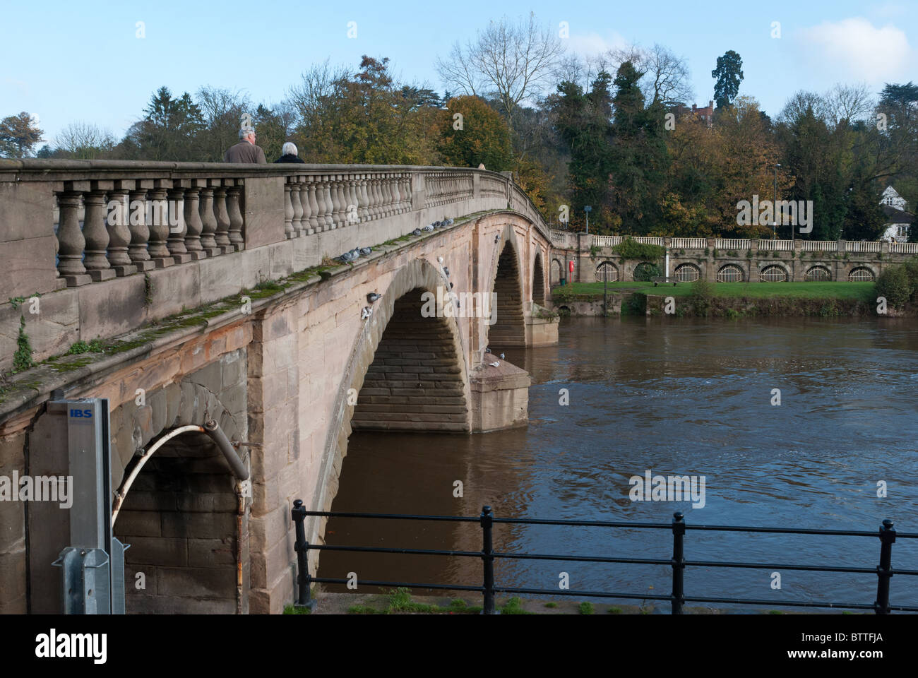 Bewdley Bridge which was designed by Thomas Telford spans the River ...