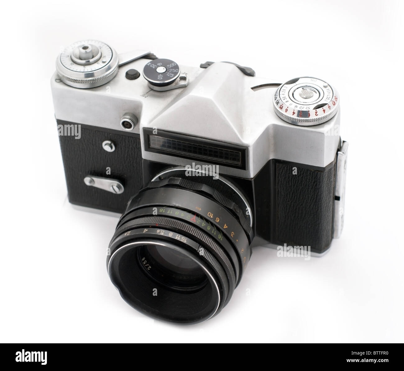 Vintage SLR photo camera isolated on white background Stock Photo - Alamy