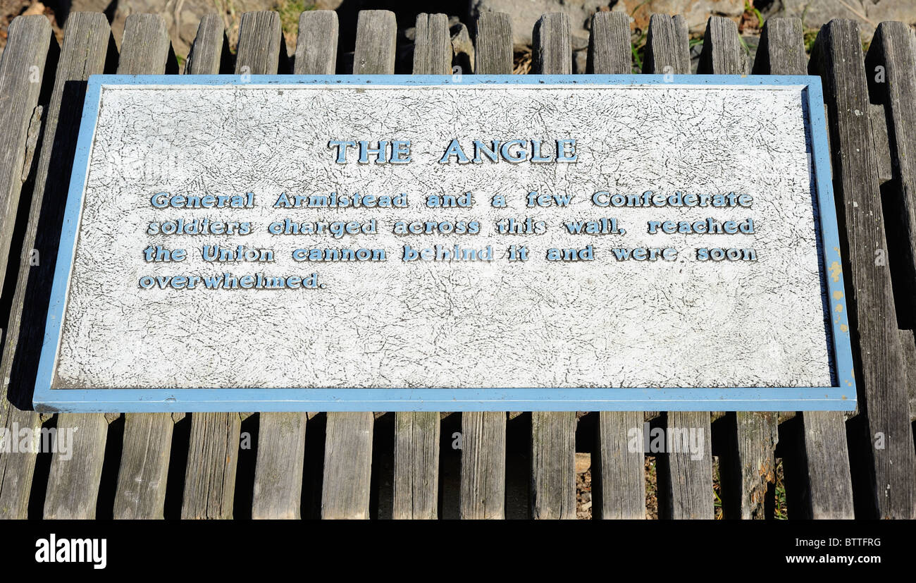 The Angle site where Union Soldiers repulsed the 12000 man Pickett's ...