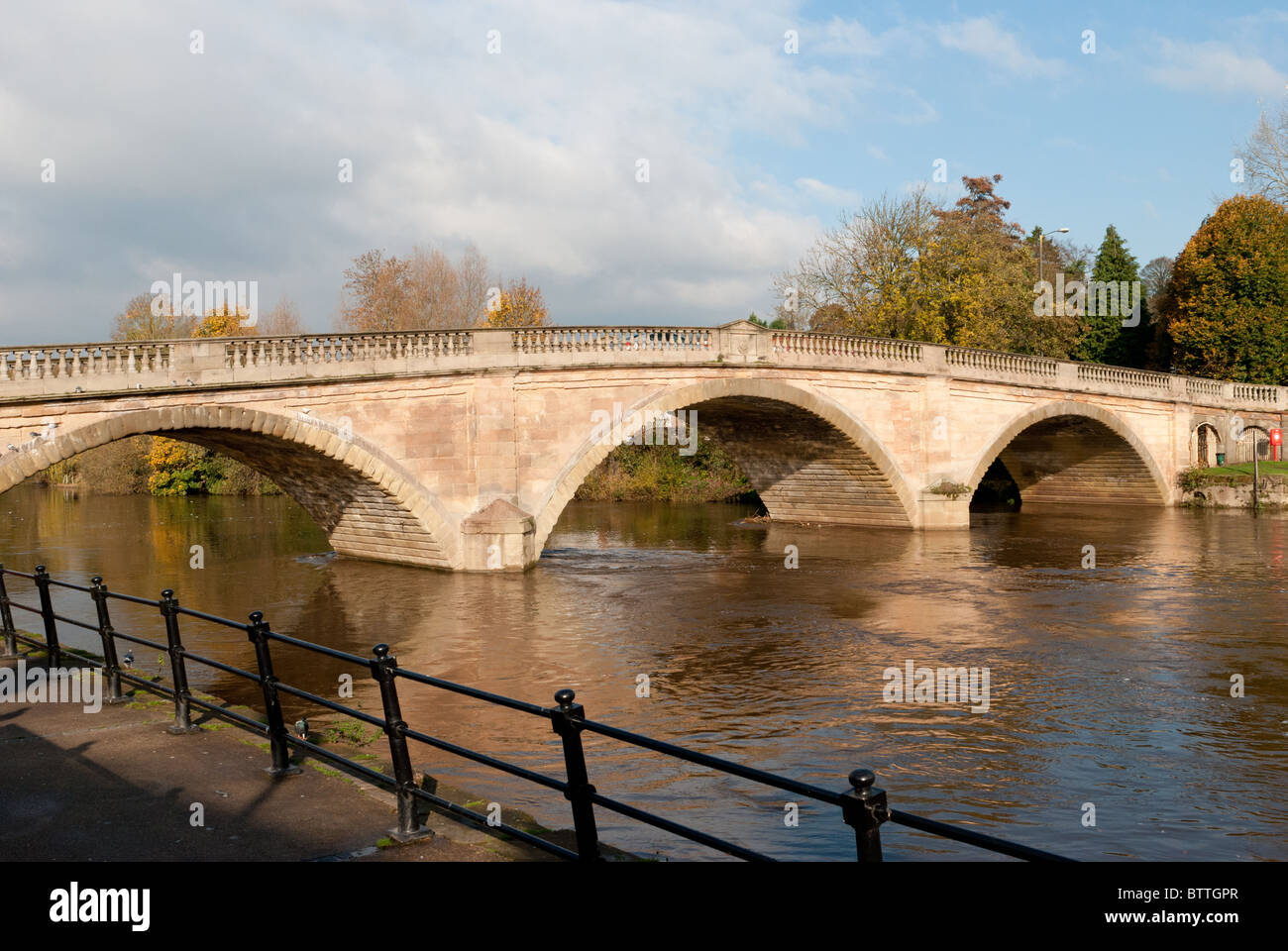 Bewdley Bridge which was designed by Thomas Telford spans the River ...