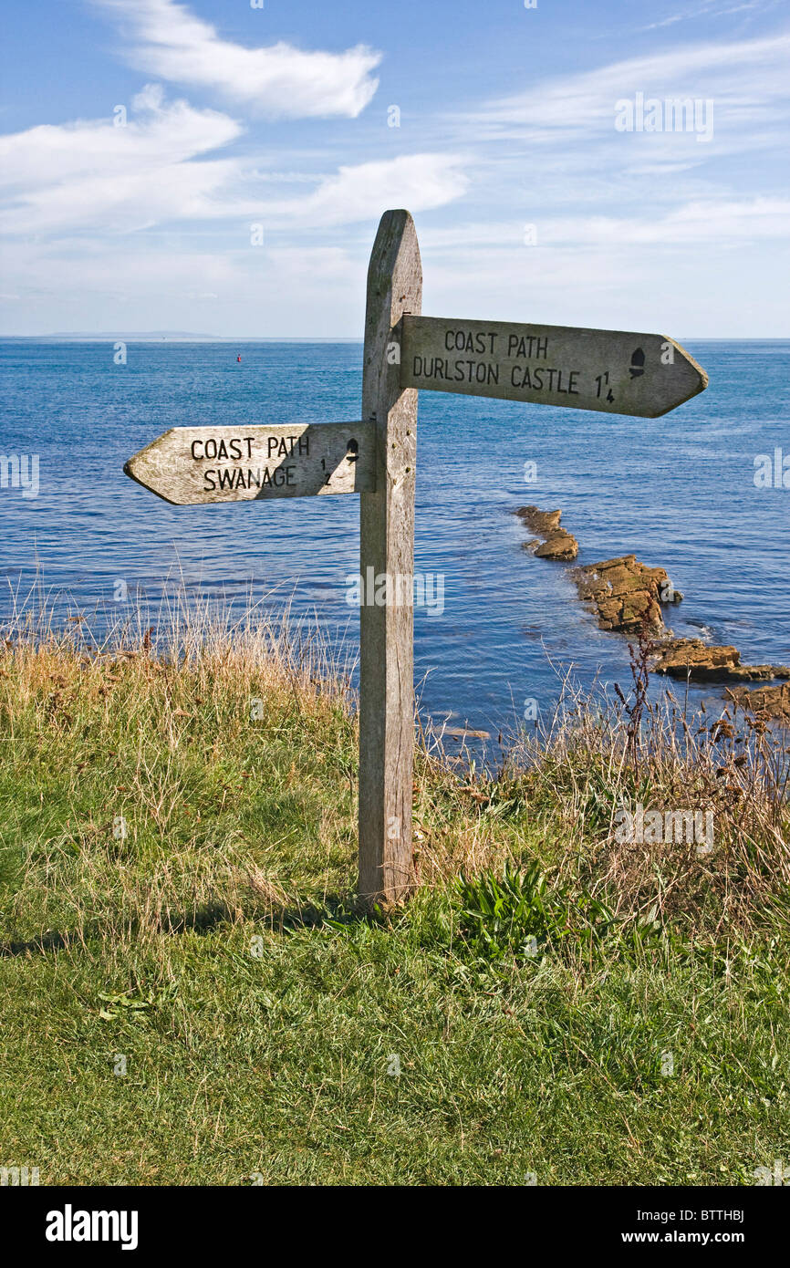 Coast Path Signpost at Swanage , Dorset, UK Stock Photo - Alamy