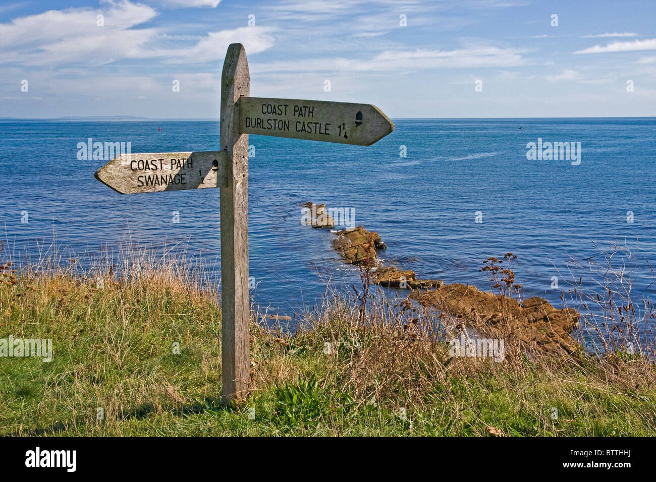 Coast Path Signpost at Swanage , Dorset, UK Stock Photo - Alamy