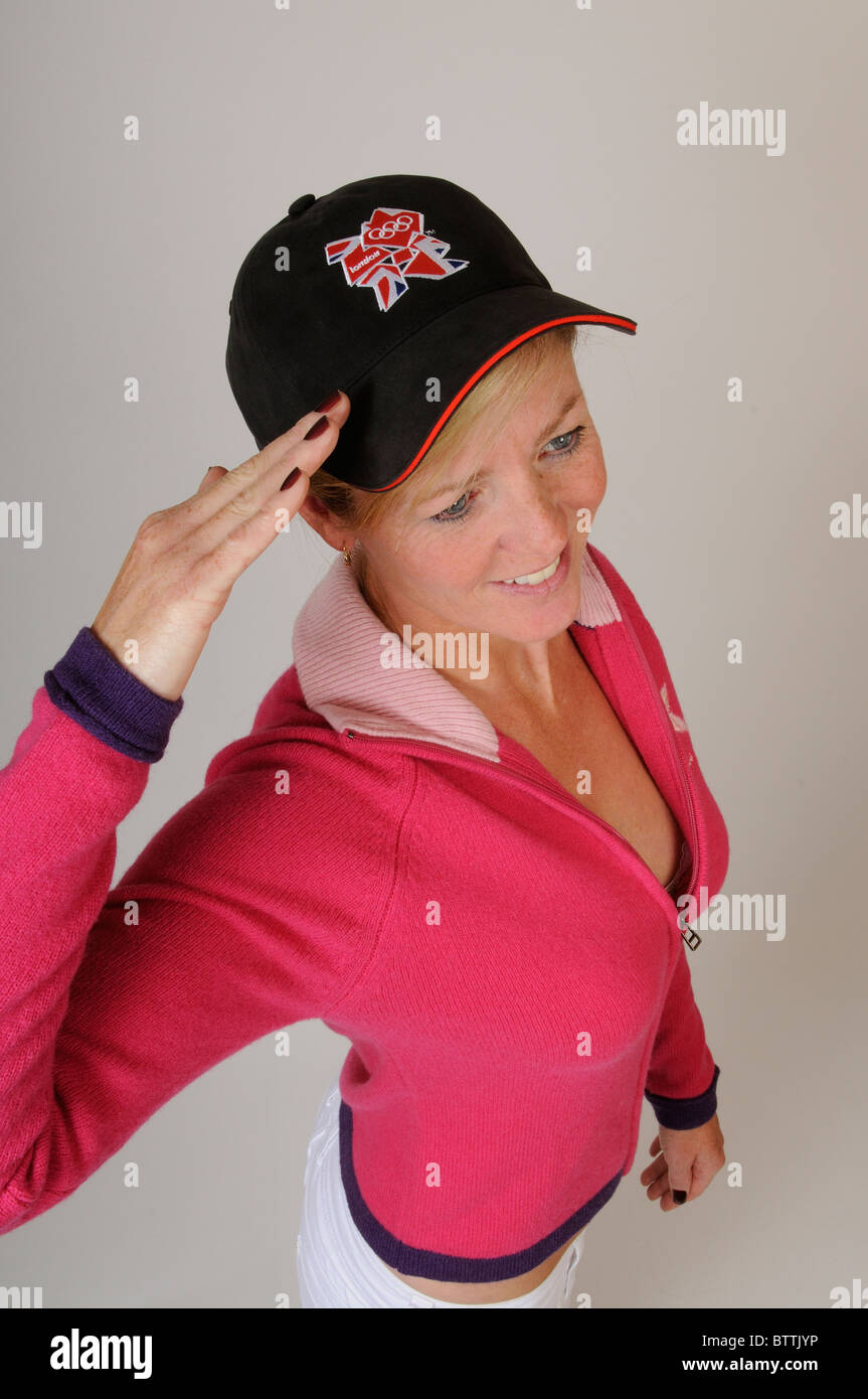 Woman wearing a 2012 London Olympics official cap Stock Photo - Alamy