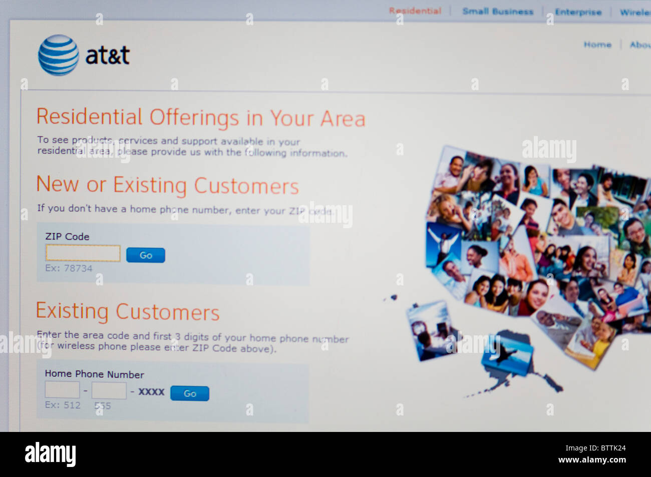 AT&T website screen shot Stock Photo - Alamy