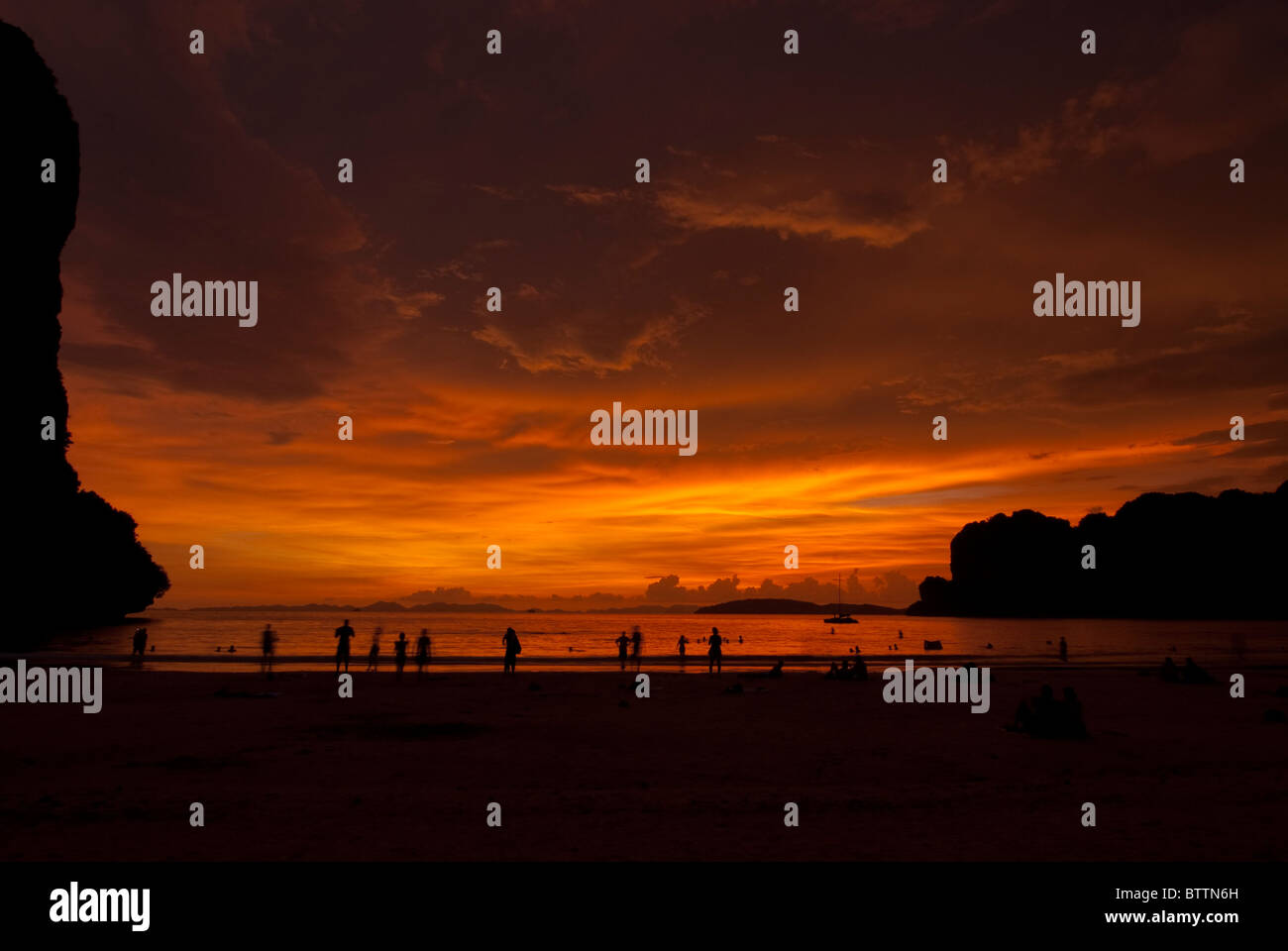 Sunset at Railay Beach, Krabi, Thailand Stock Photo - Alamy