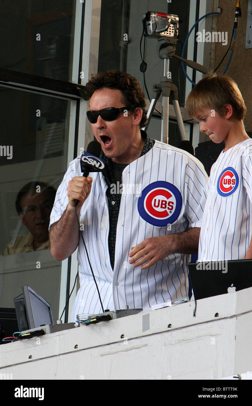 John Cusack Sings During 7th Inning Stretch at Chicago Cubs Baseball ...