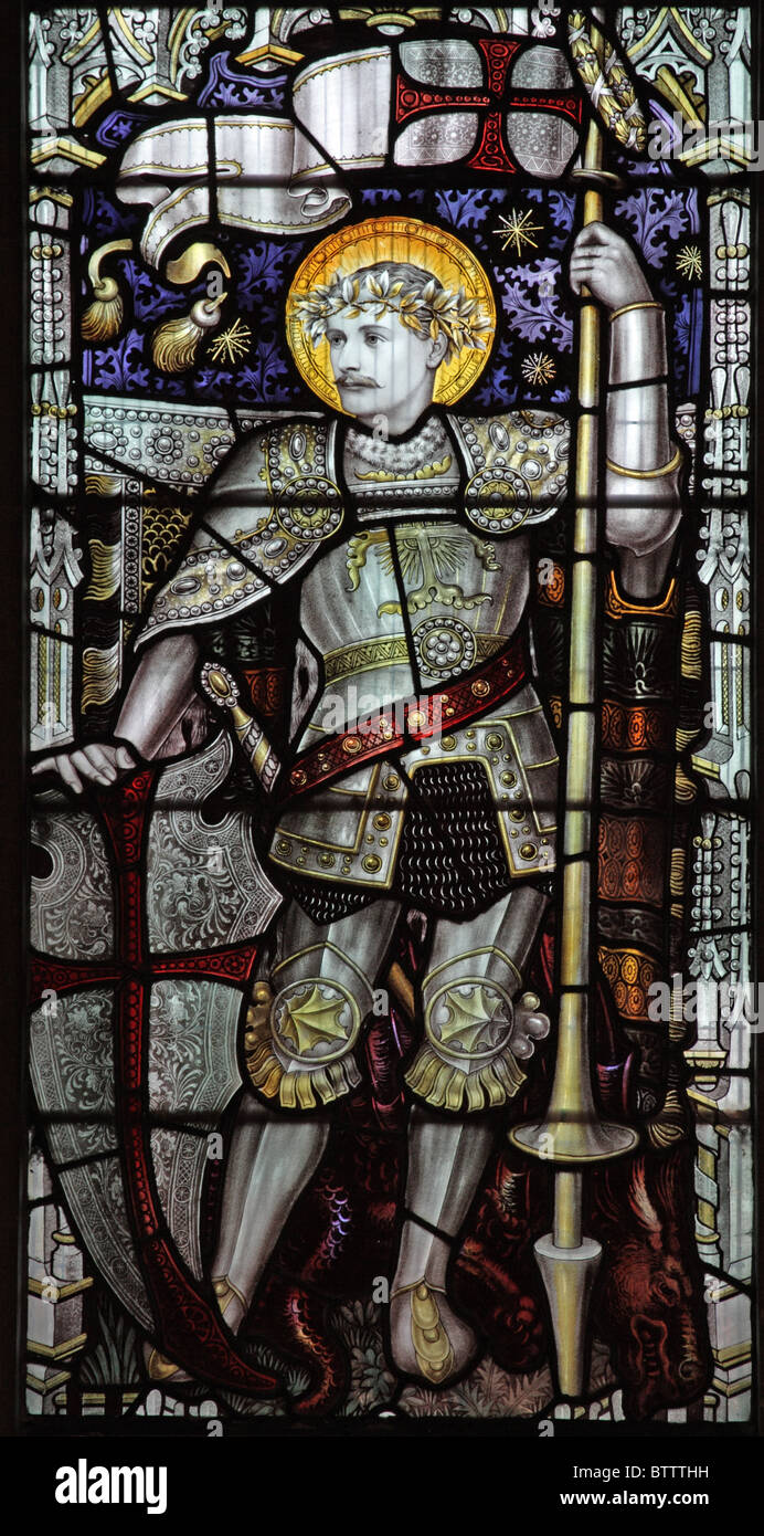 Saint george dragon stained glass hi-res stock photography and images ...
