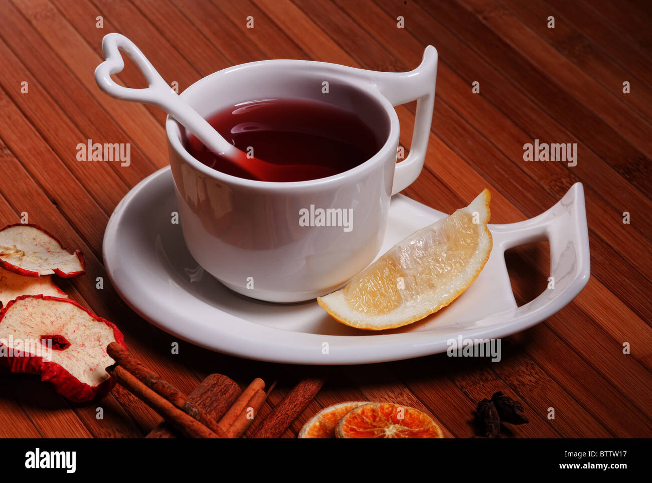 Cup of Red Tea with Lemon Stock Photo - Alamy