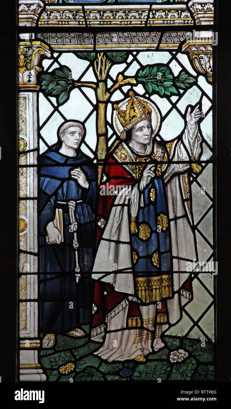A stained glass window depicting St Aldhelm, Parish Church of St ...