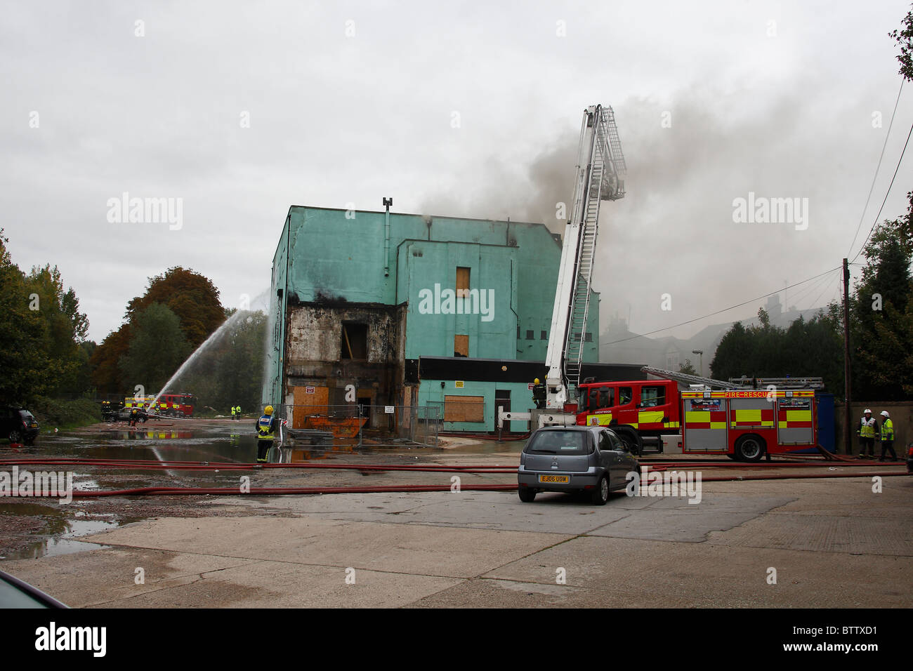 Two Alp's workign at a fire in Essex Stock Photo - Alamy
