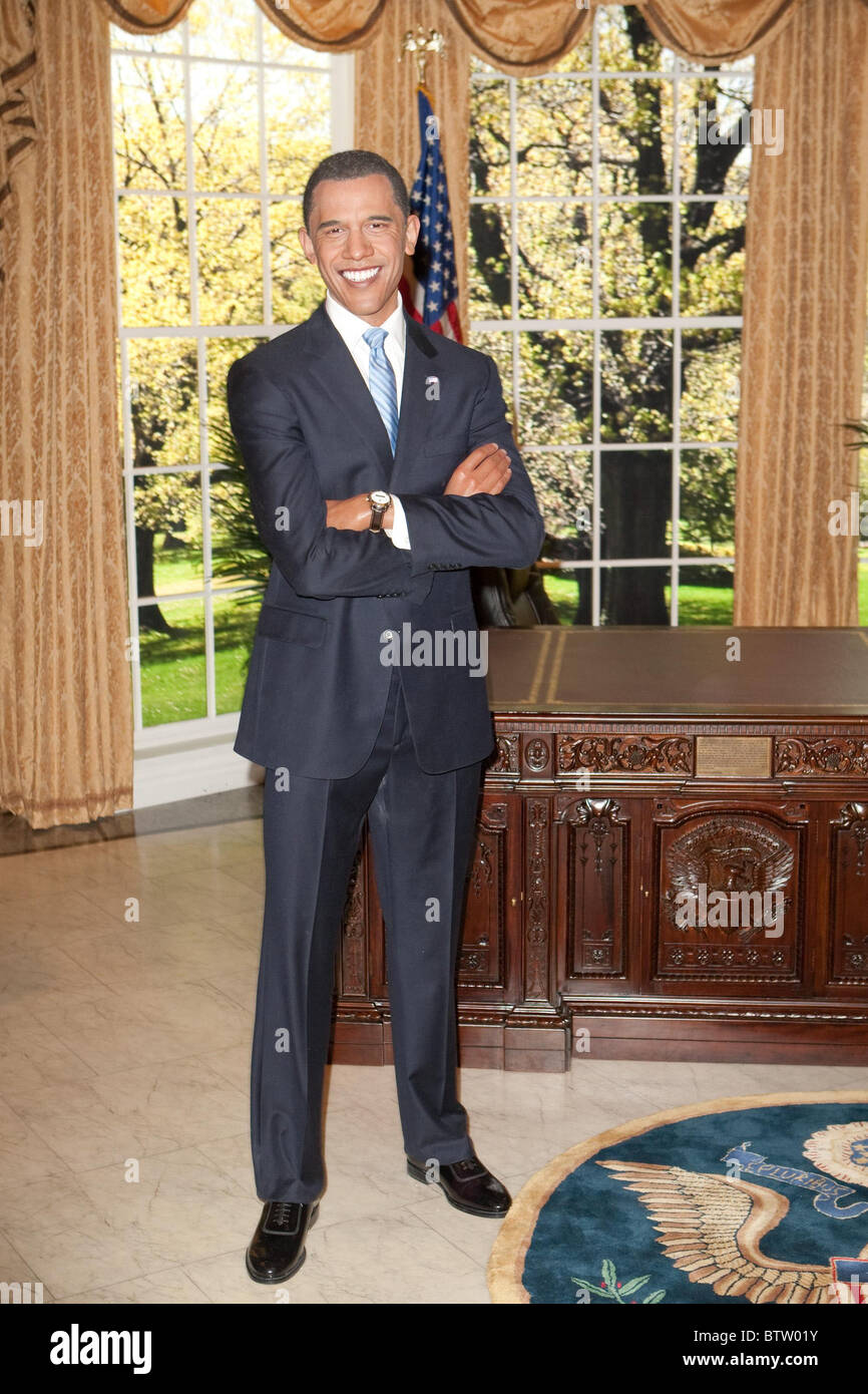 Wax Figure Unveiling of Barack Obama at Madame Tussauds Stock Photo - Alamy