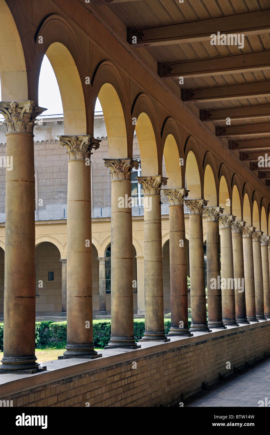 Row of columns in the Church of Peace situated in the palace grounds of ...