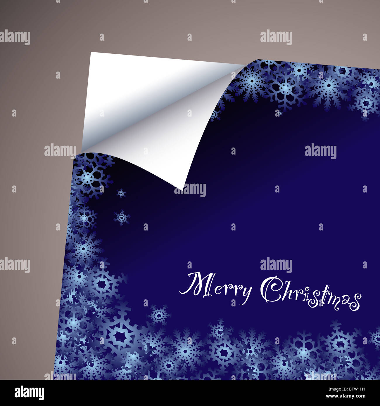 christmas background concept wallpaper with paper corner curl Stock ...