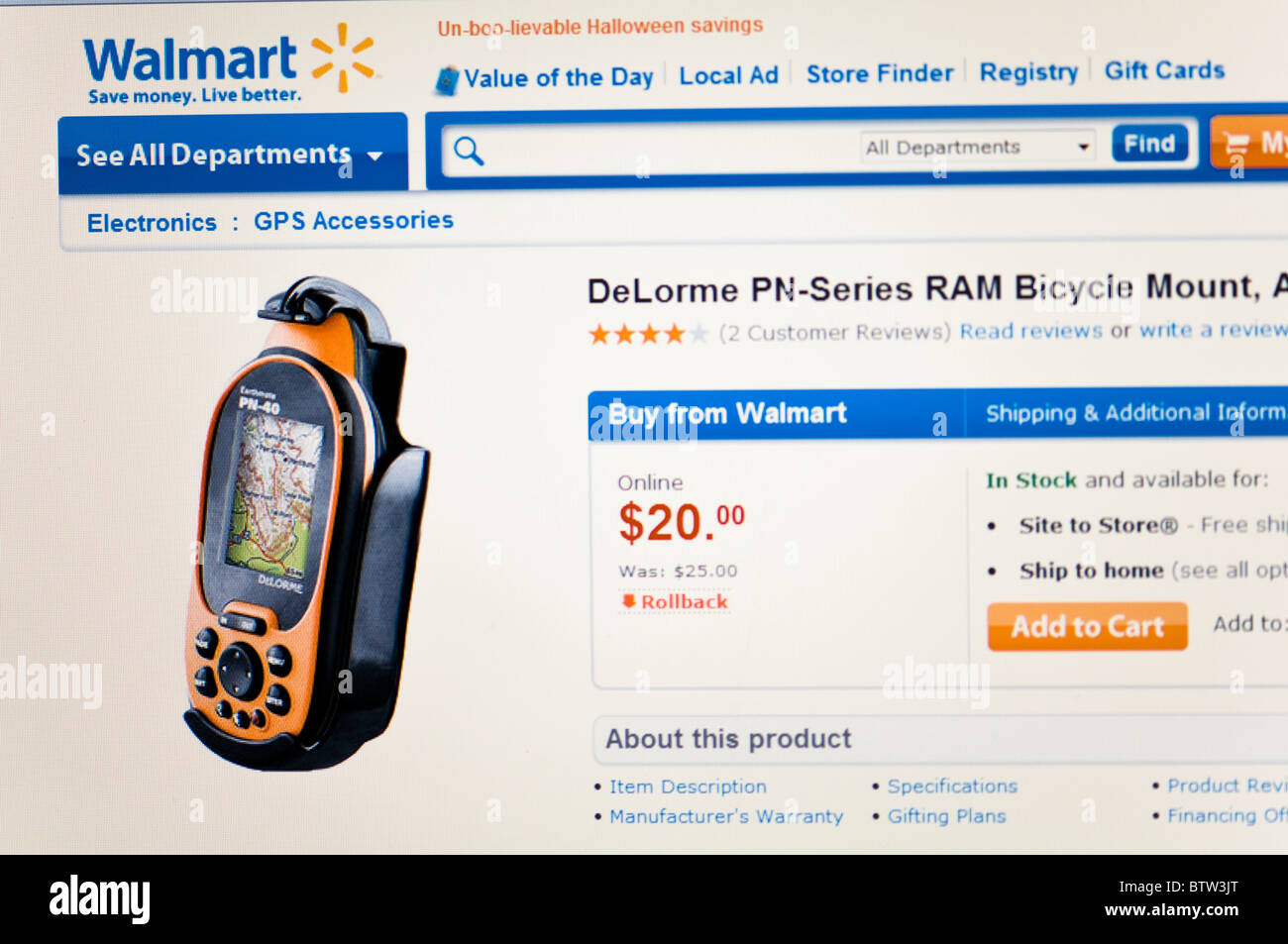 GPS, Walmart Store website online Stock Photo - Alamy