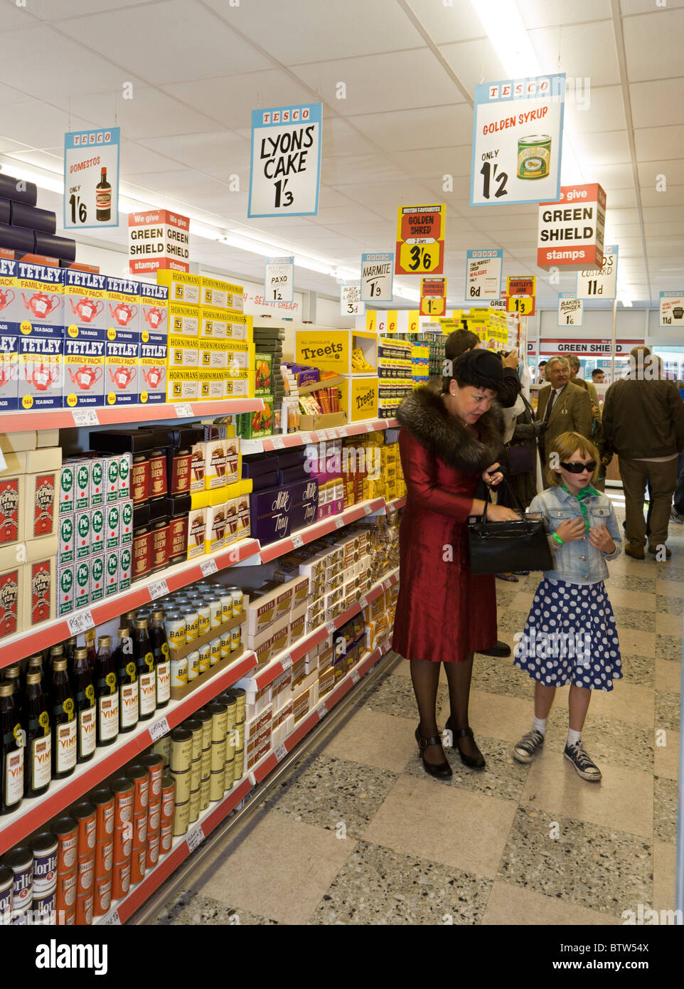Interior picture of a simulated 1960's Tesco supermarket. Goodwood ...