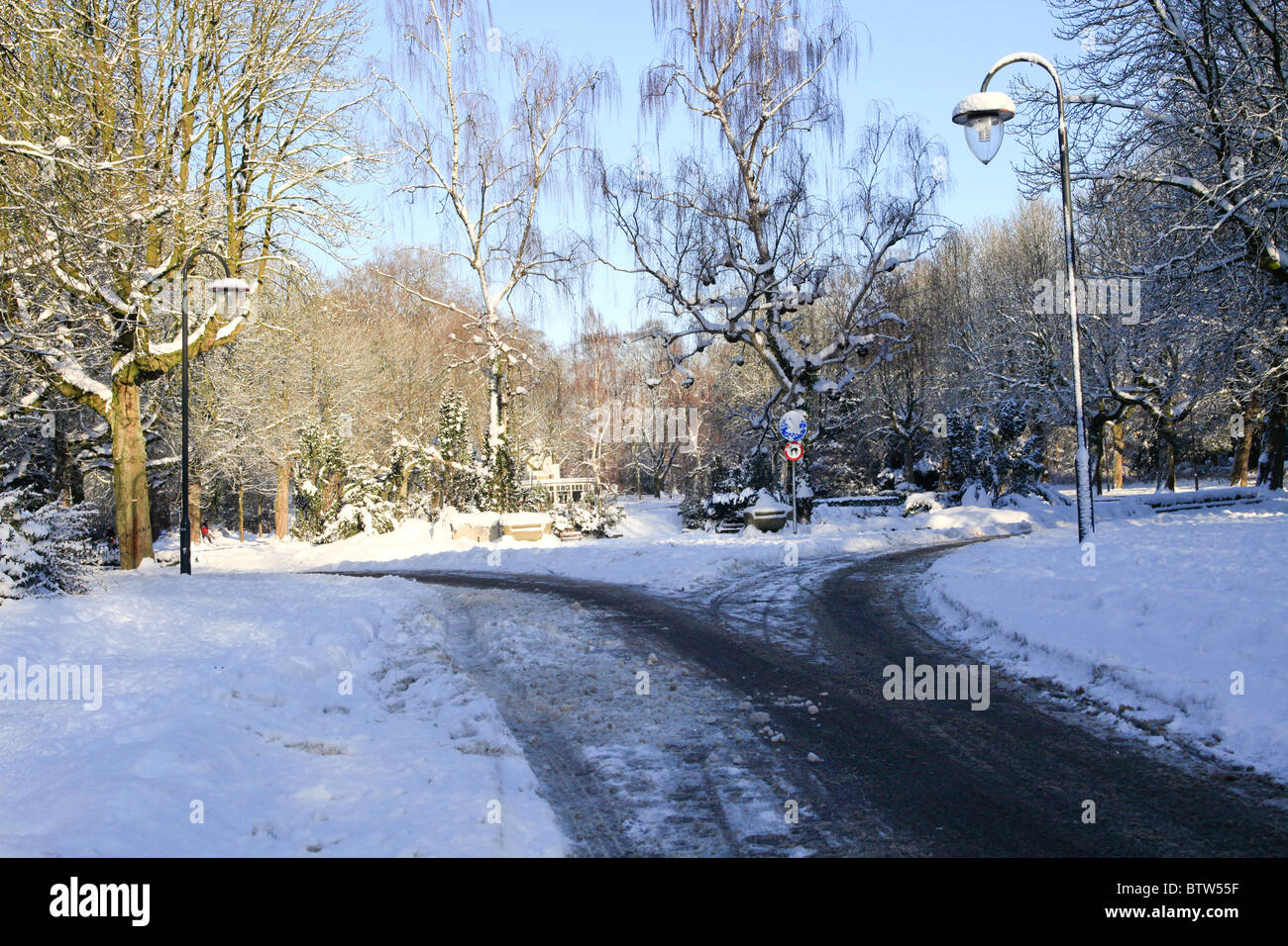 Park in winter season Stock Photo - Alamy