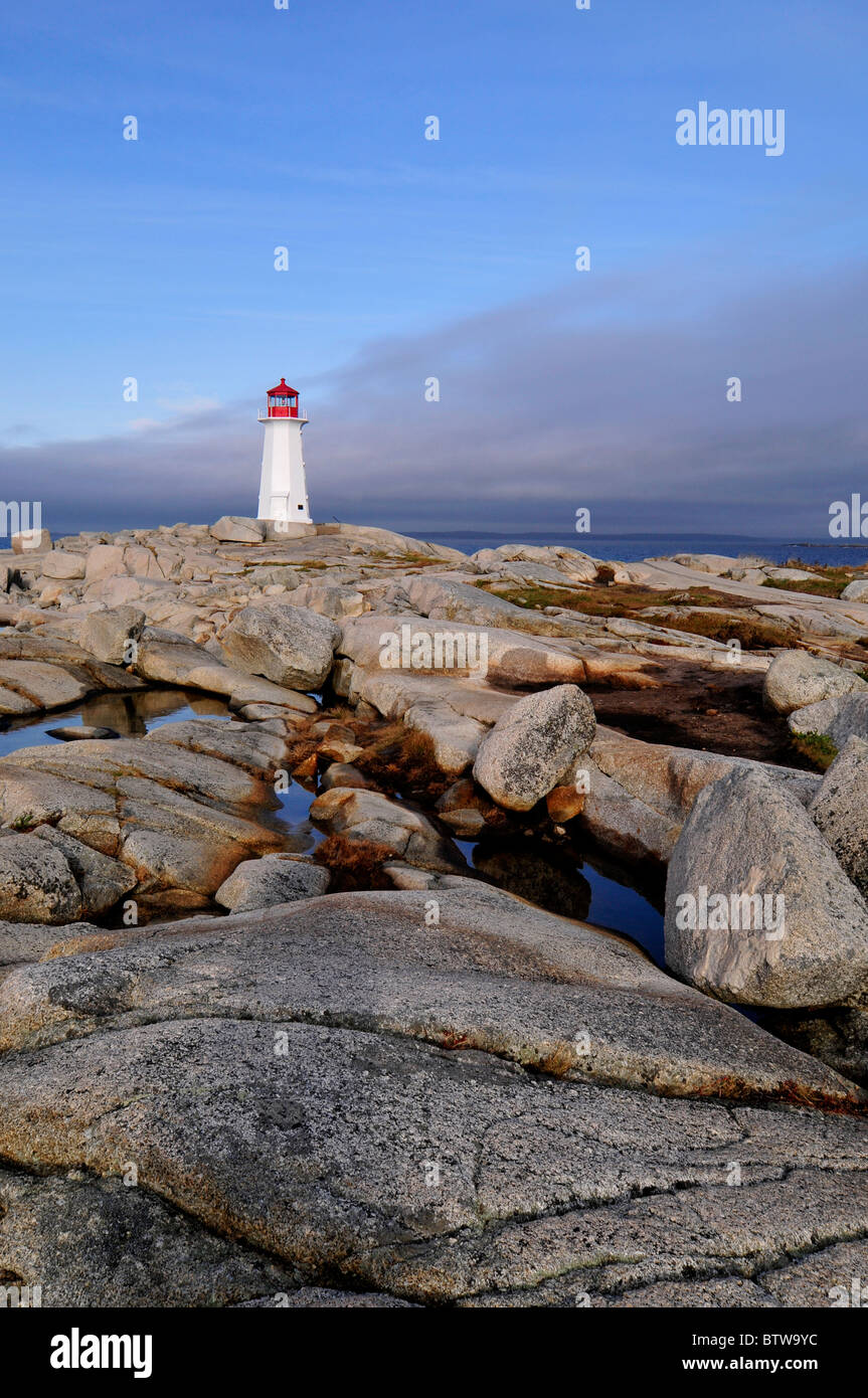 Canada's famous landmark lighthouse at Peggy's Cove, Nov a Scotia. It ...