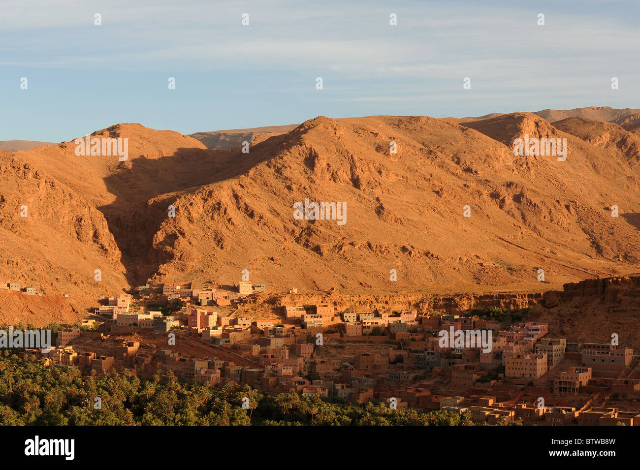 Dawn view of village in Tinerhir town, Southern Morocco Stock Photo - Alamy
