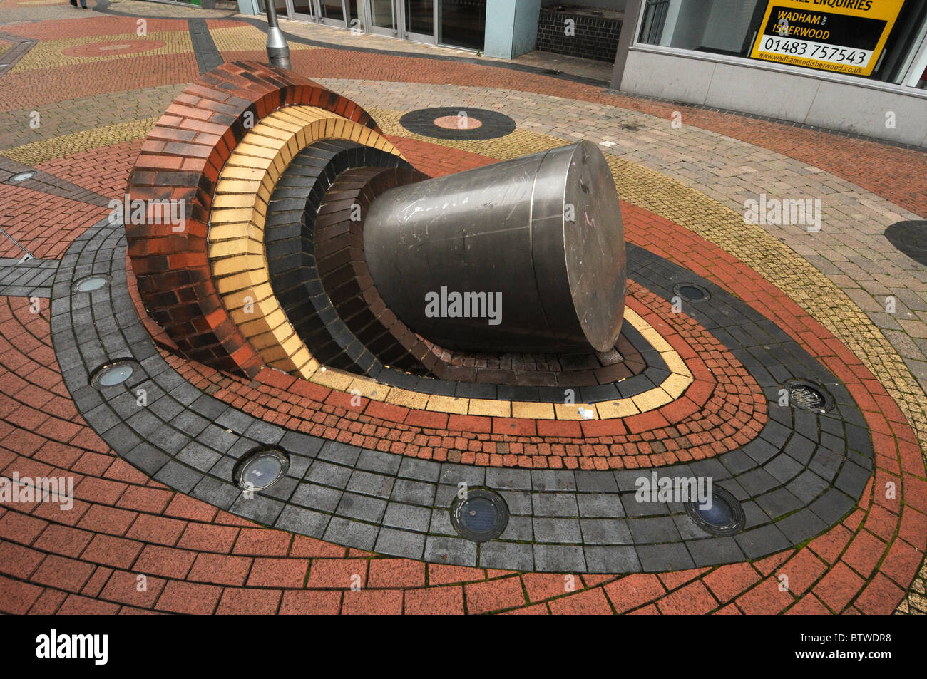 A model/sculpture in Woking of a Martian cylinder described by H G ...