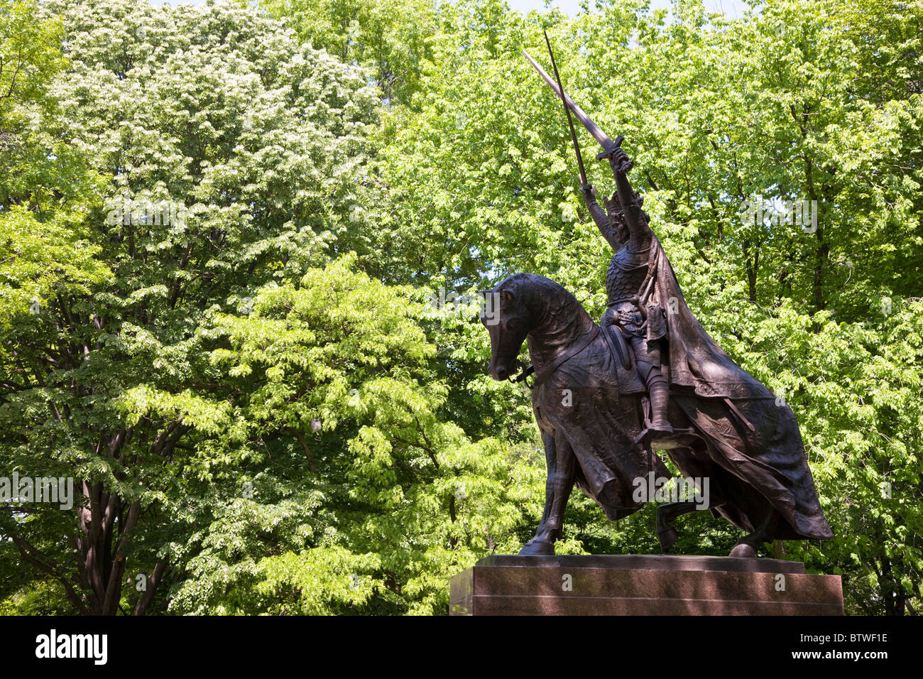 Statue of King Jagiello at Mid Park Quadrant in Central Park Stock ...