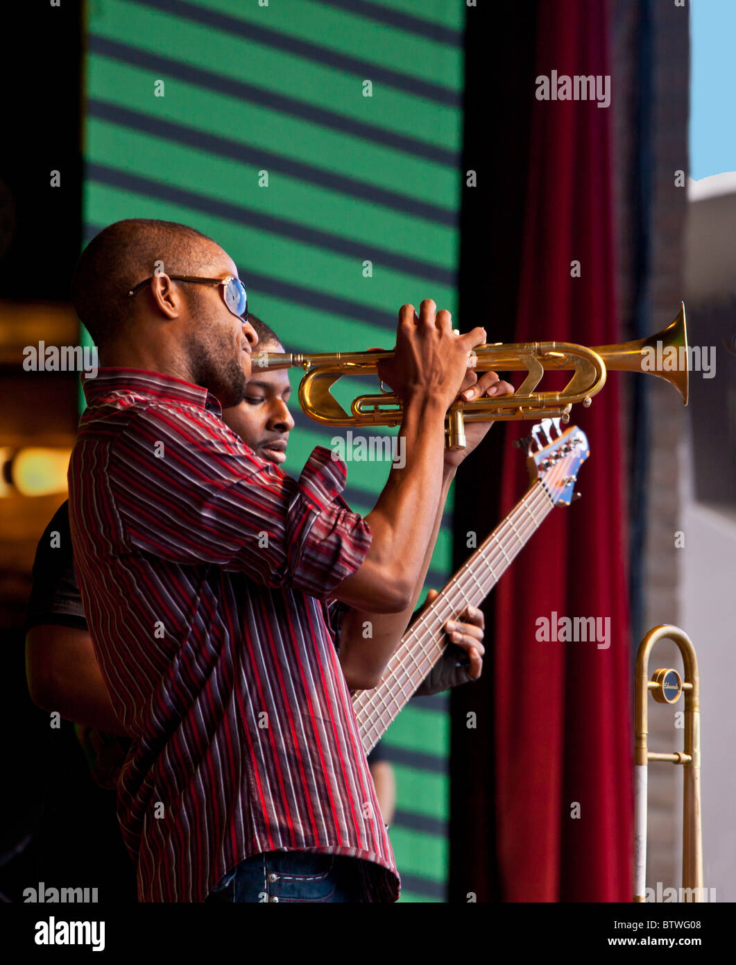 TROY ANDREWS know as TROMBONE SHORTY performs with his band on the ...