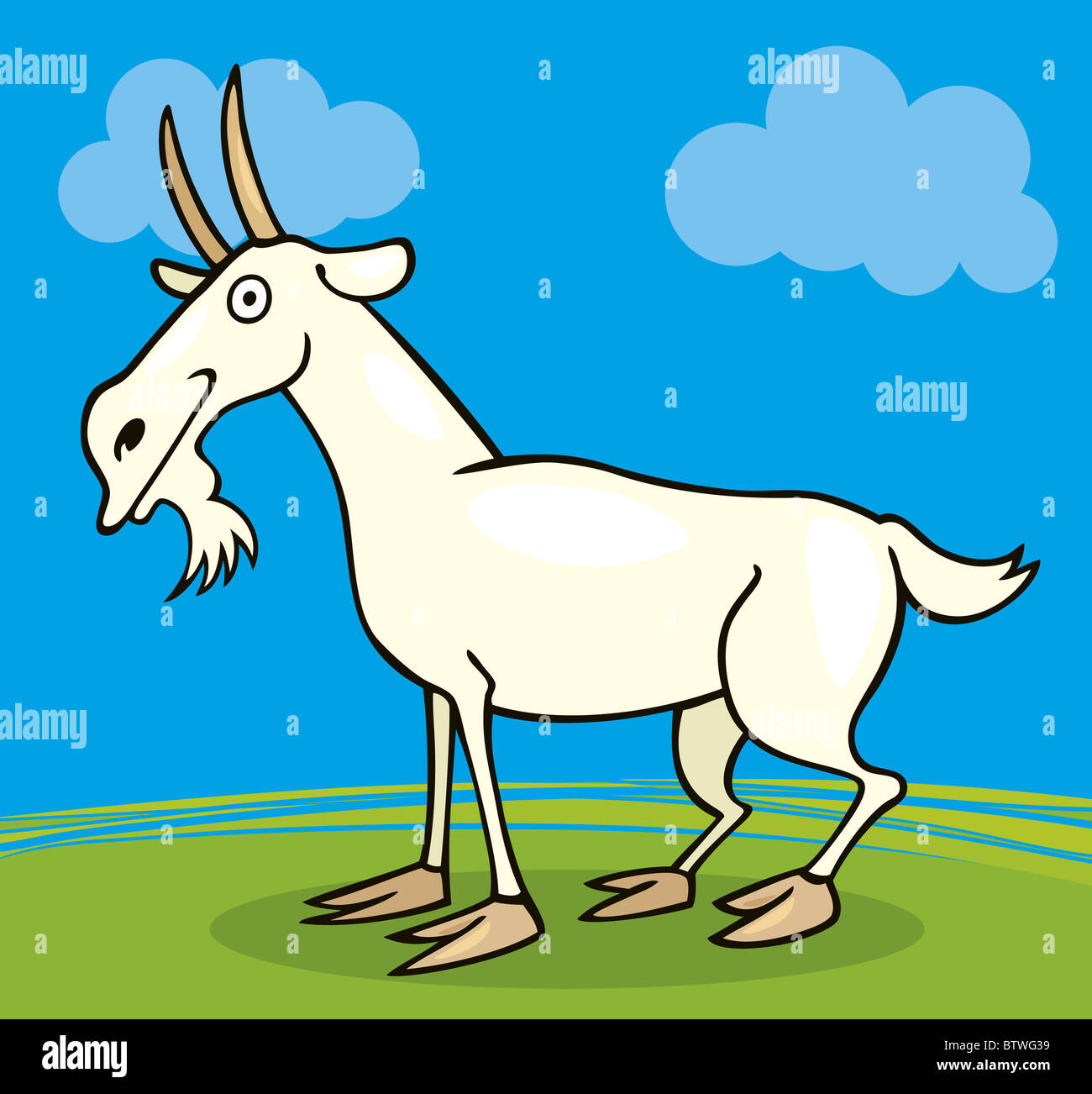 Cartoon illustration of farm goat Stock Photo - Alamy