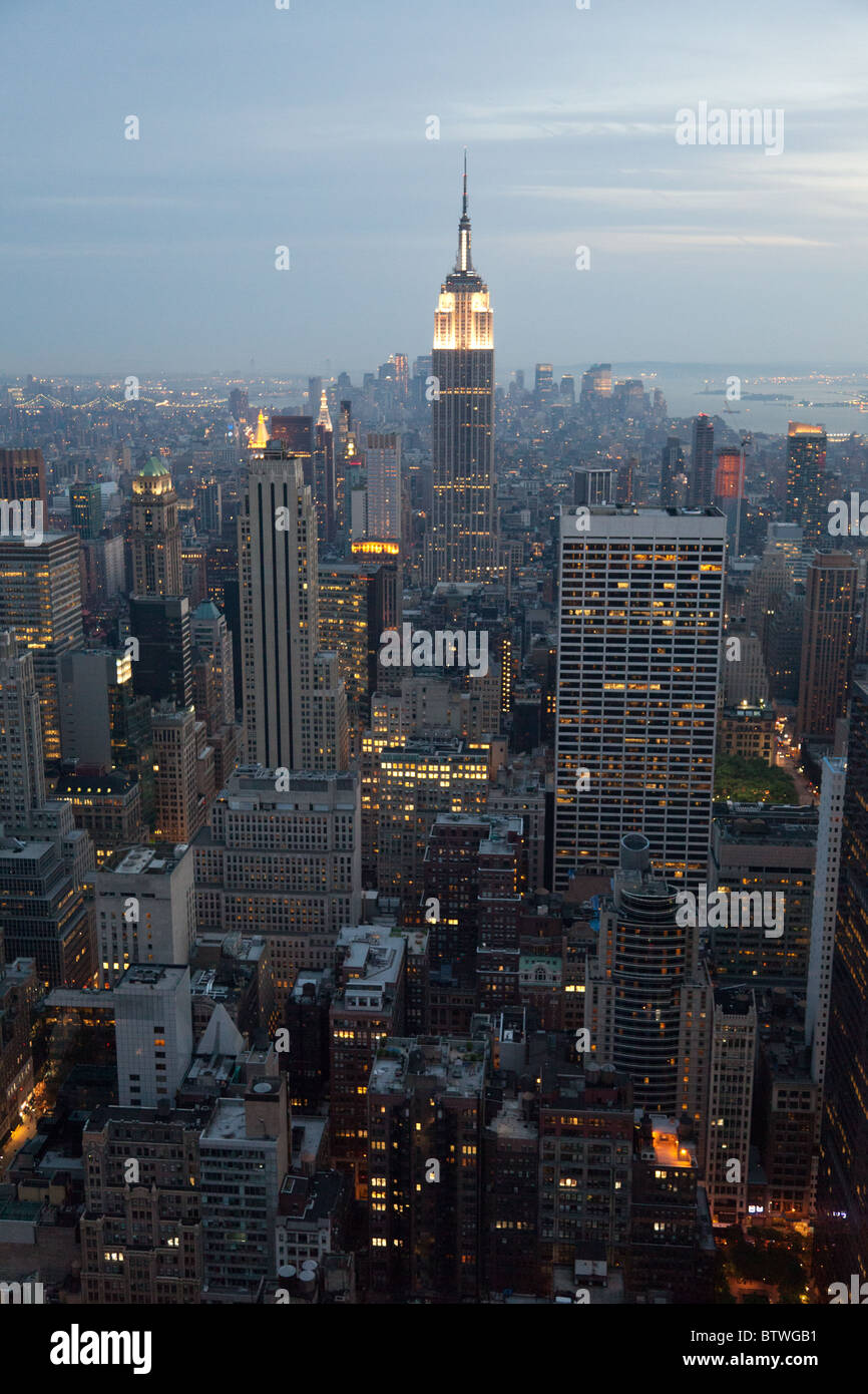 A view of Manhattan from the top of the Rockefeller building Stock ...