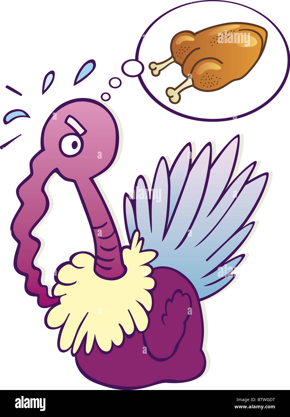 Illustration of terrified turkey before thanksgiving day Stock Photo ...