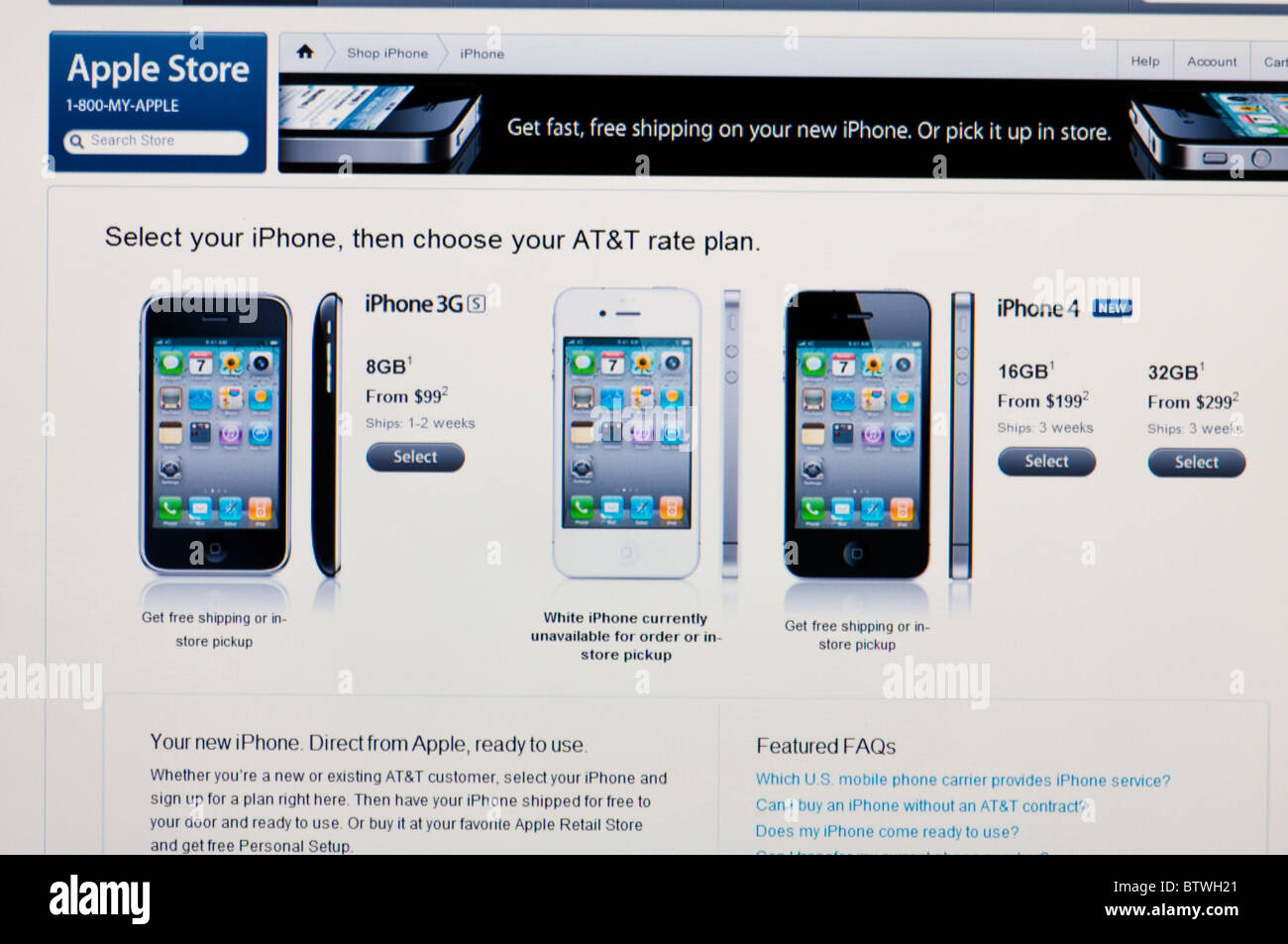 iPod, Apple Store website online Stock Photo - Alamy