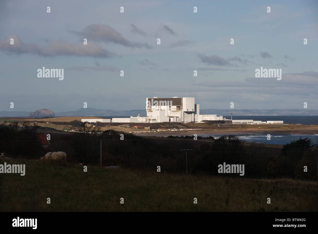 Torness Nuclear Power Station and Bass Rock, North Berwick coast ...